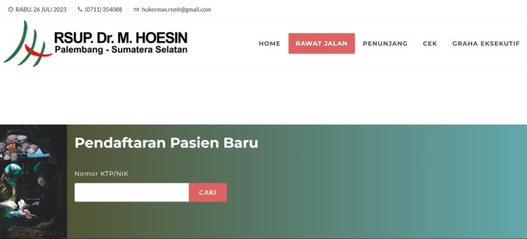 Cara Daftar Online RSUP Dr. Mohammad Hoesin (RSMH) – Tutorly.ID