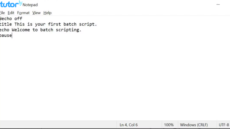 Cara Menulis Skrip Batch di Notepad – Tutorly.ID